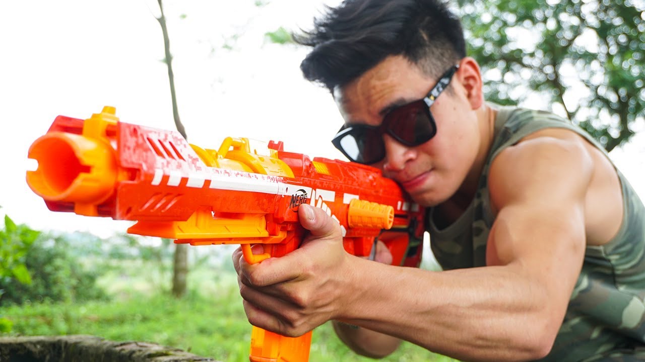 Hihahe Nerf War: SWAT & Cowboys Nerf Guns Group Terminator Girl Nerf ...
