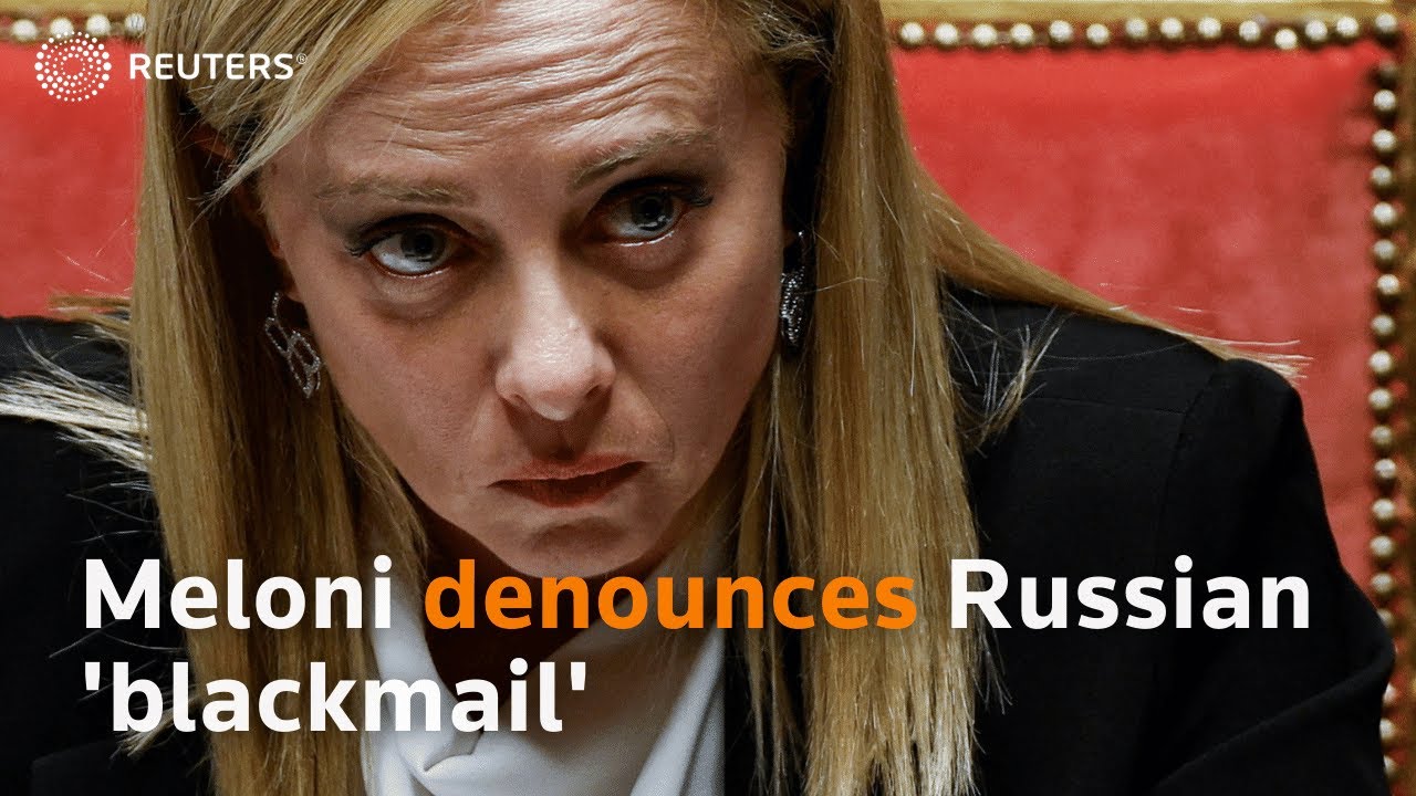 Italian PM Meloni sees tough times, denounces Russian 'blackmail' - YouTube