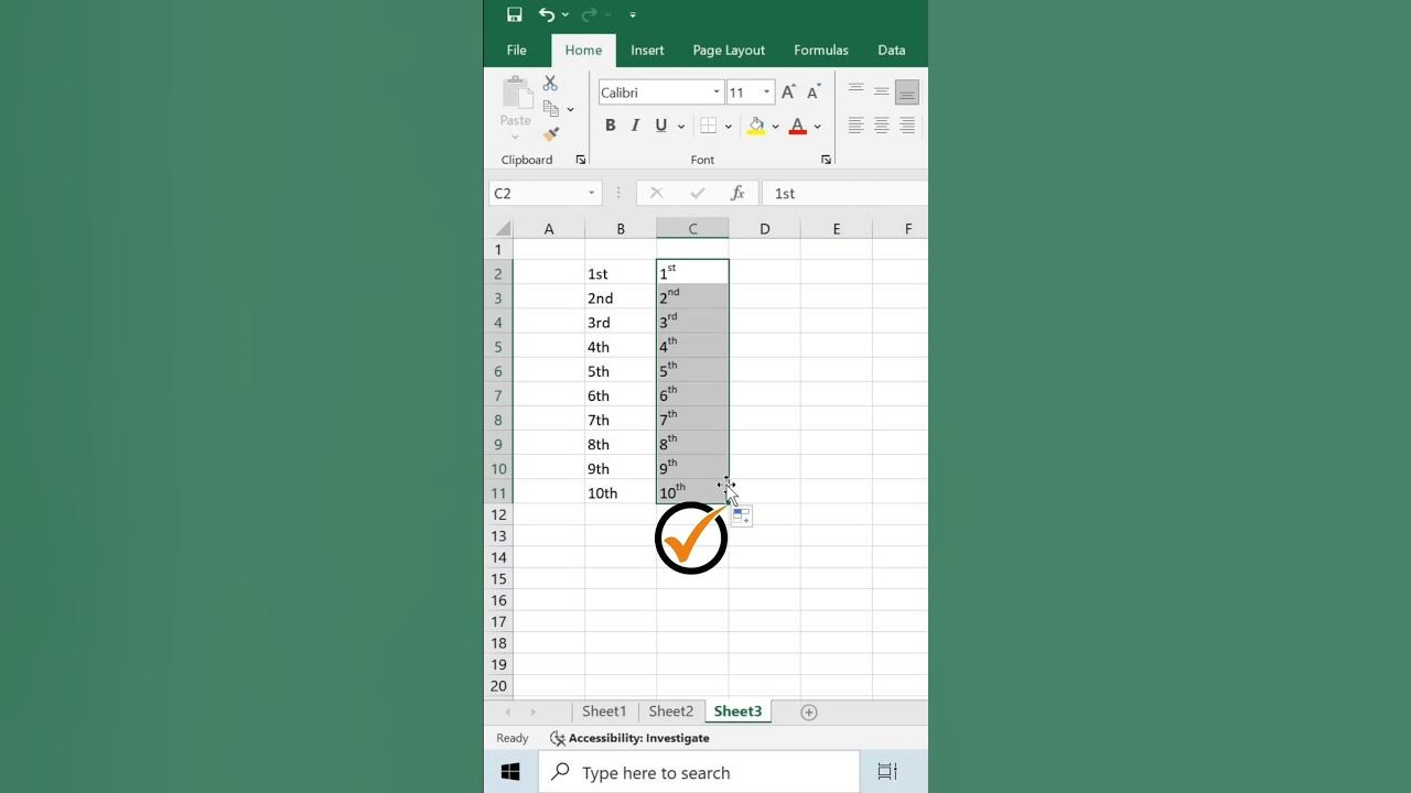 write 1st to 10th in excel 🙂 #excel #exceltricks #ytshorts #shorts # ...