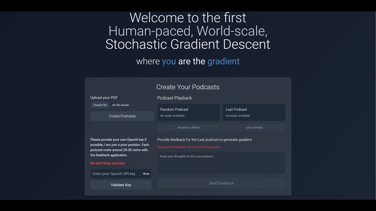 First real life stochastic text-gradient decent, where you are the ...