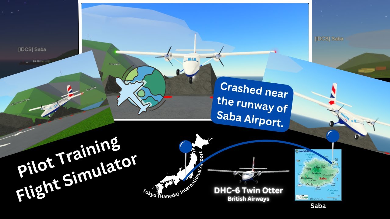 Pilot Training Flight Simulator: First-Person Flight to Saba (I CRASHED ...