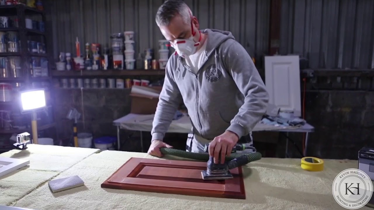 Kevin Haughey kitchen cabinet spraying and painting - YouTube