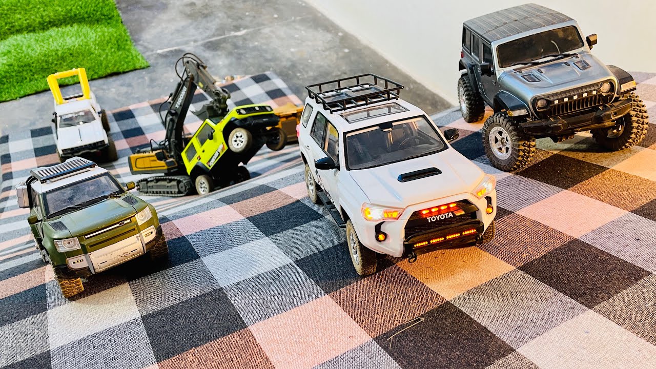 Rc cars obstacle climb Land Rover defender Toyota Fortuner Suzuki jimny ...