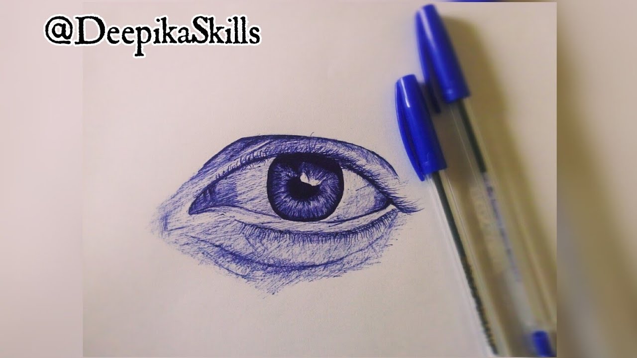 Ball pen eye sketch tutorial || Easy Pen eye sketch - YouTube