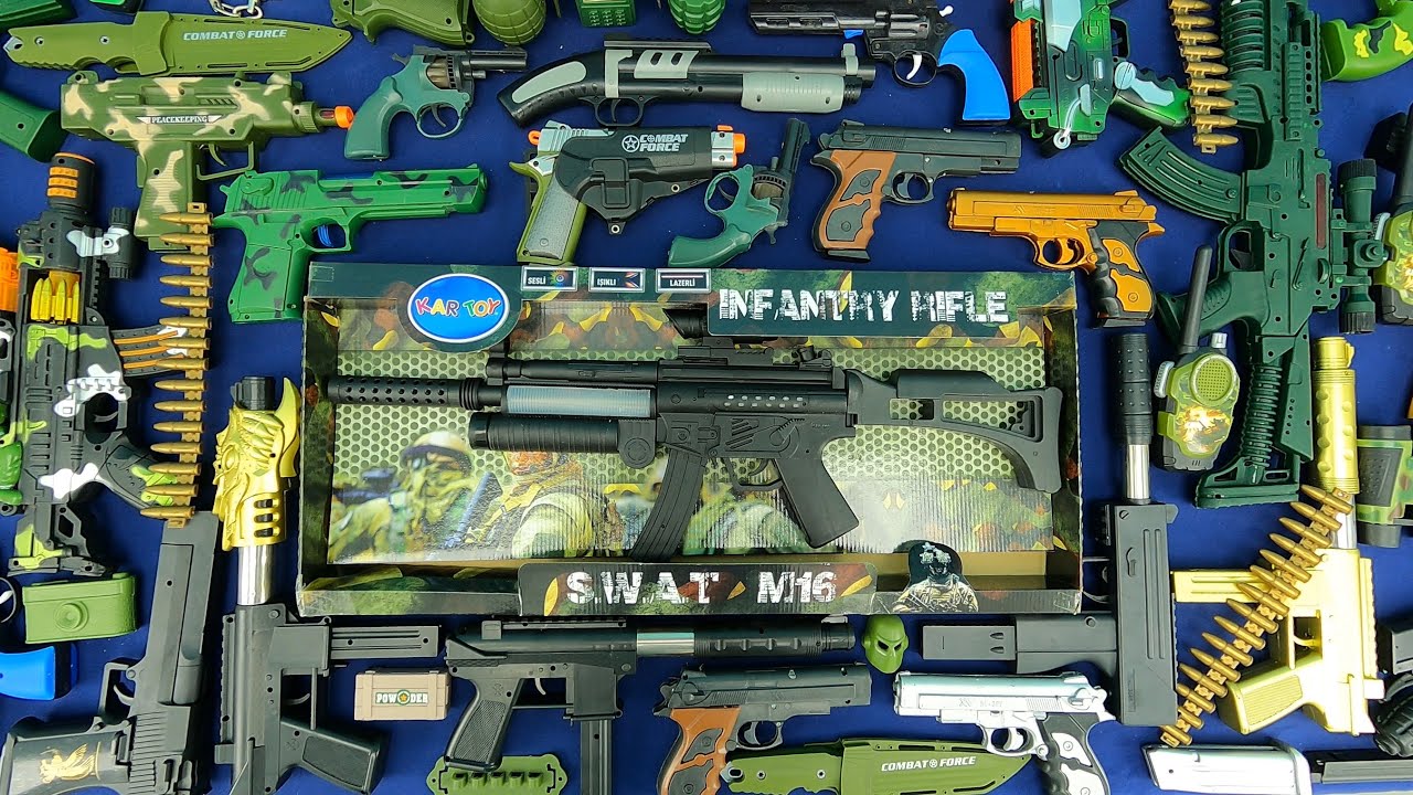 New Toy Army Gun M-16 Sniper Rifle, Military Toy Guns And Bead Throwing ...