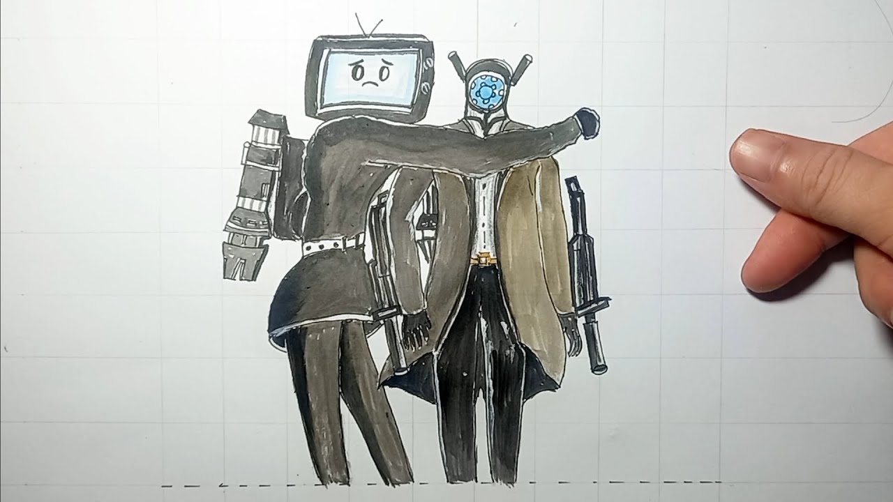 How to draw New Upgraded TV Woman New Upgraded Camera Woman in skibidi ...