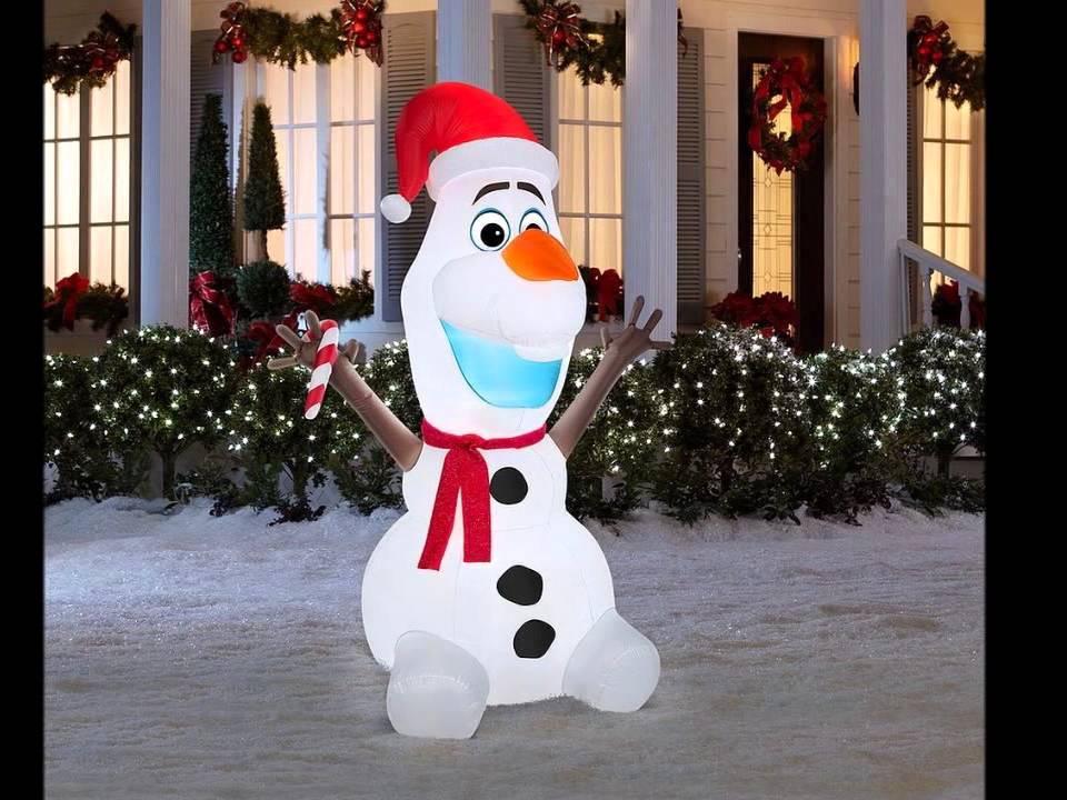 Larger 6ft tall Olaf w/scarf and Candy Cane Disney Frozen Outdoor Lawn ...