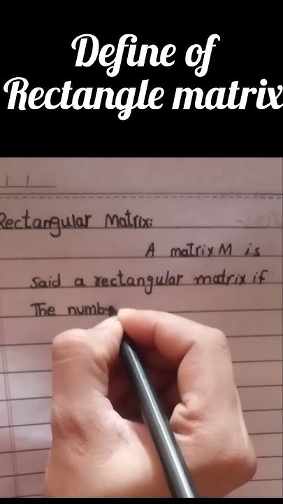 Rectangle matrix - YouTube