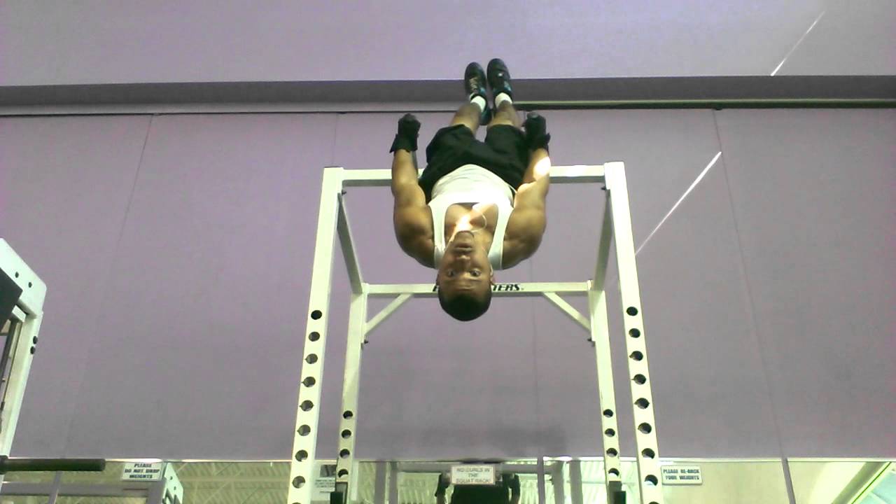 Upside down, vertical pull-ups - YouTube