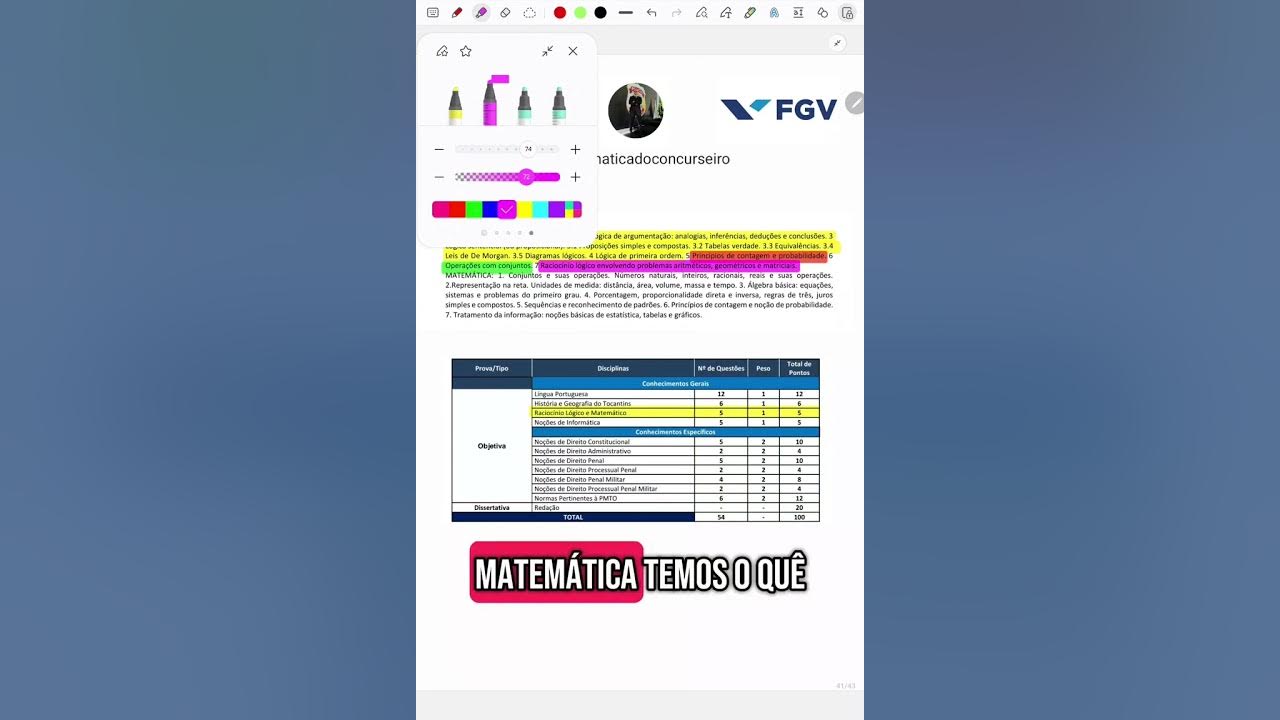 Análise do edital PM TO | Raciocínio Lógico e Matemático | Banca FGV. - YouTube