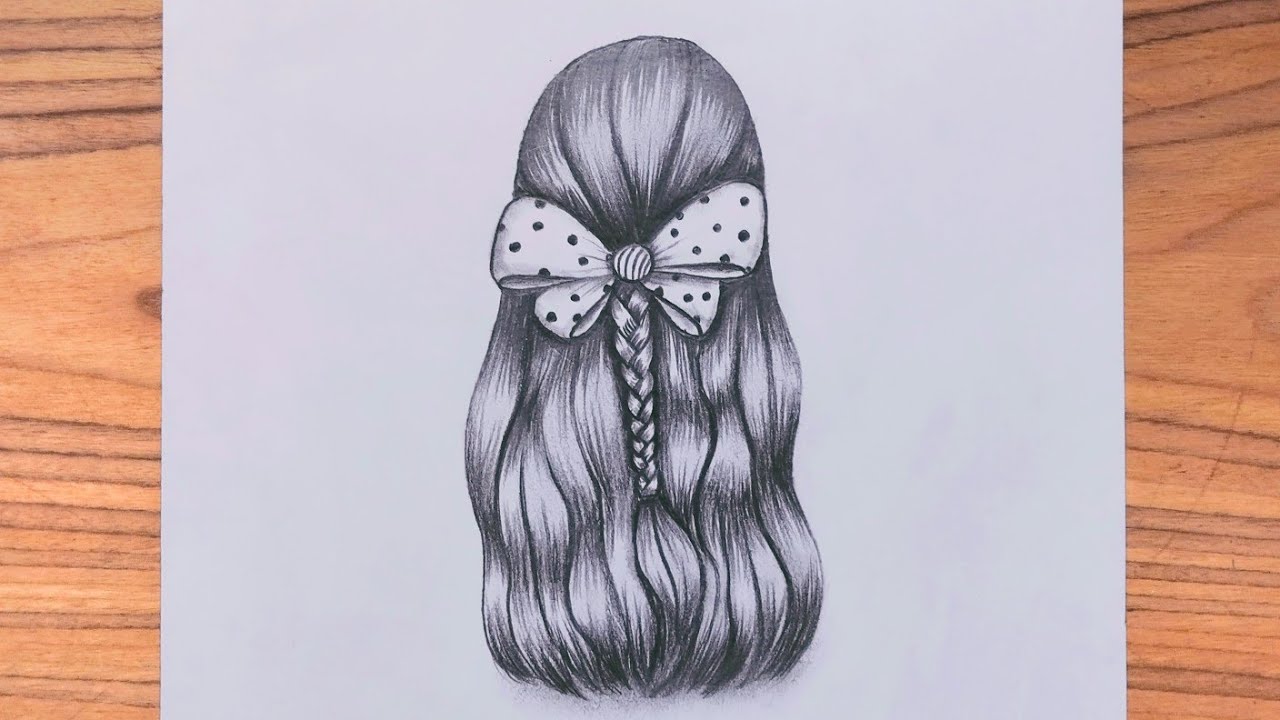 How to draw beautiful hair|| Girl hair drawing Easy step- by step - YouTube