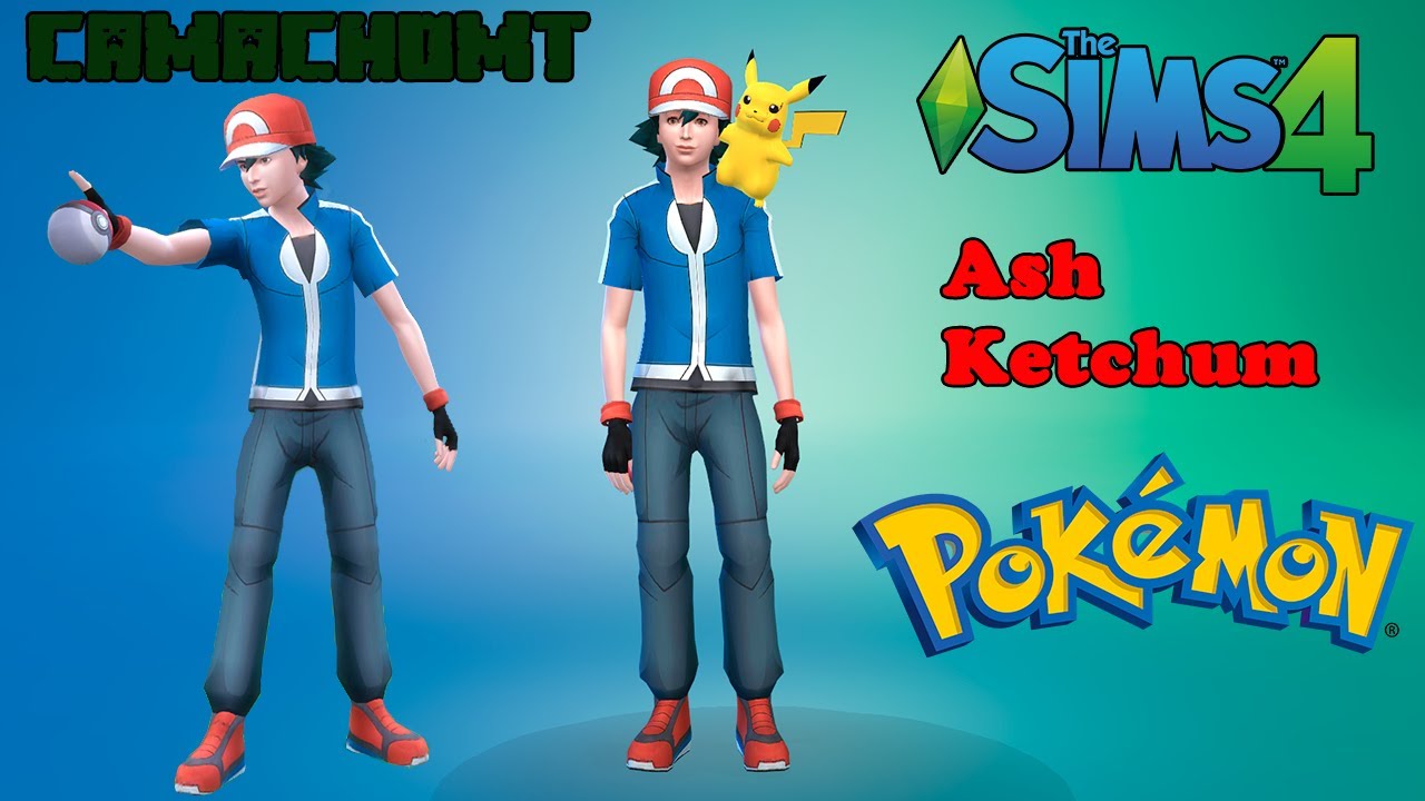 Ash Ketchum | Pokémon | Sims 4 | Descarga + CC - YouTube