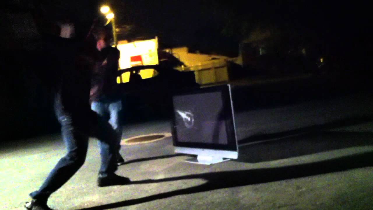 Destroying a Flat Screen Television - YouTube