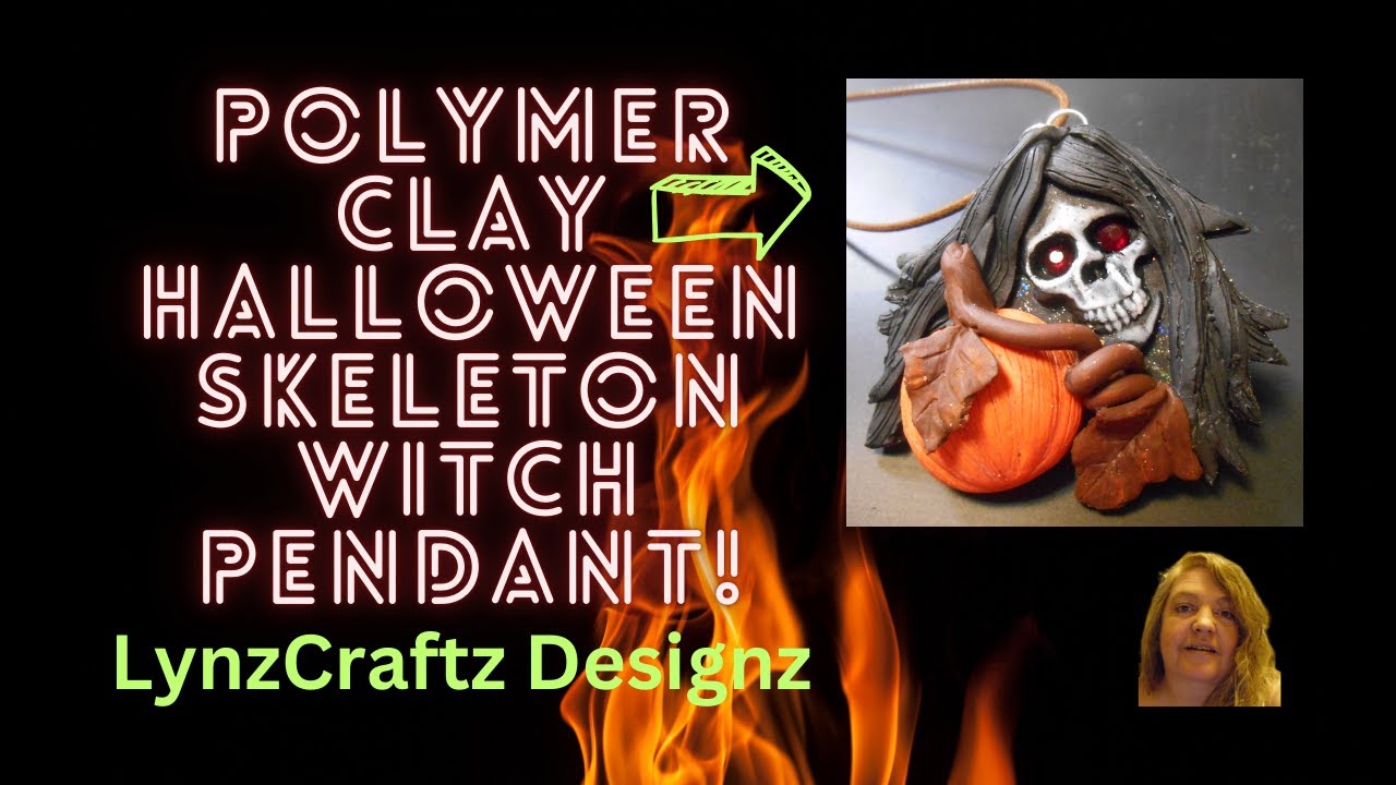 Polymer Clay Skeleton Witch Brooch - YouTube