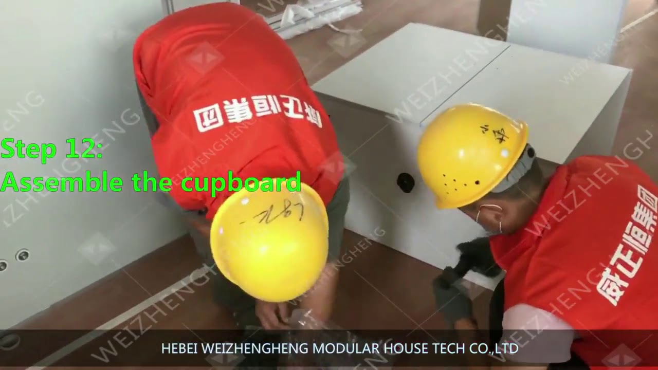 Installation of WZH expandable container house - YouTube
