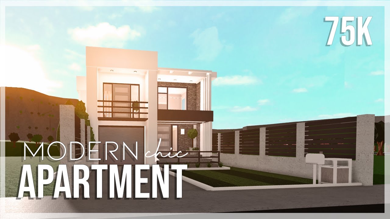 ROBLOX| Bloxburg: Modern Chic Apartment 75K| Speedbuild - YouTube