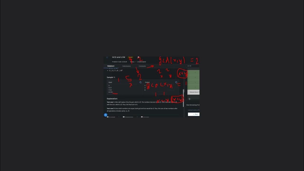 GCD and LCM | GCDLM| Codechef STARTERS 104 | Full Solution - YouTube