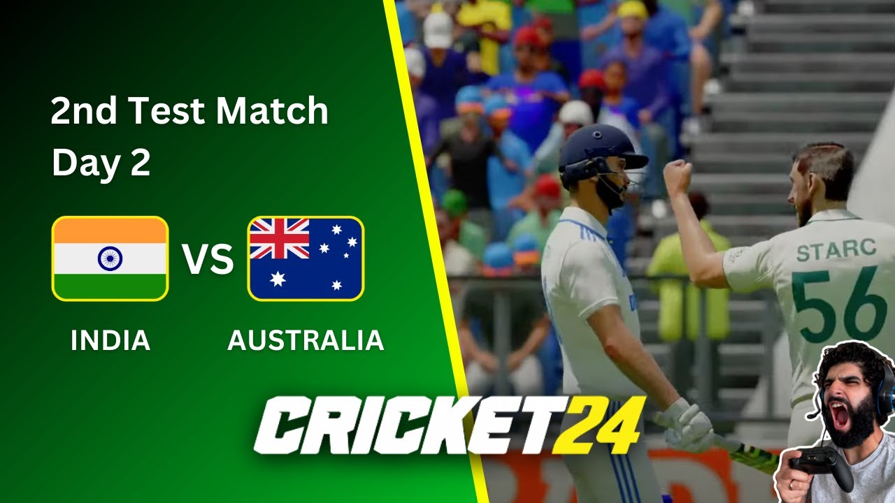 India vs Australia - 2nd Test Match - Day 2 | Cricket 24 - YouTube