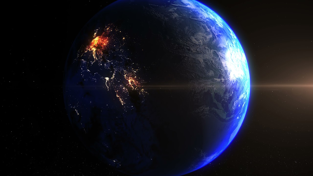 Realistic Earth Zoom In Night Lights Clouds Asia palestine - YouTube