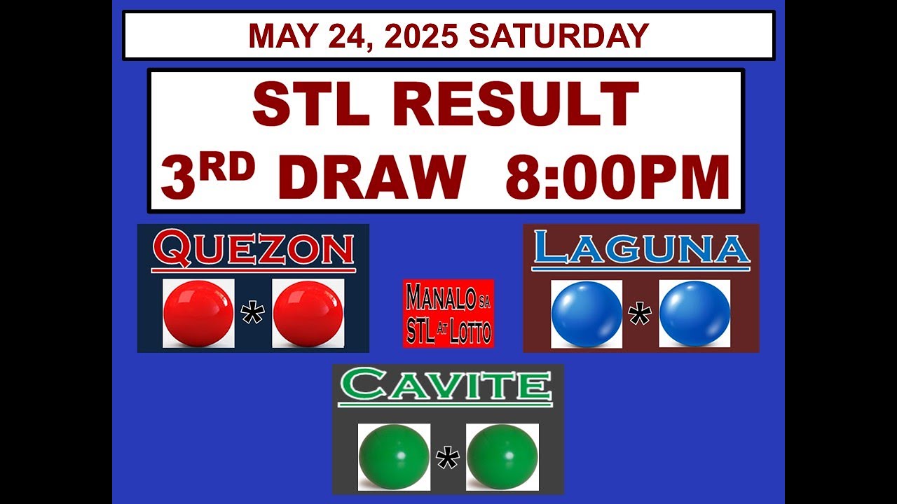 STL 3RD Draw 8PM Result STL Cavite STL Quezon STL Laguna MAY 24, 2025 ...
