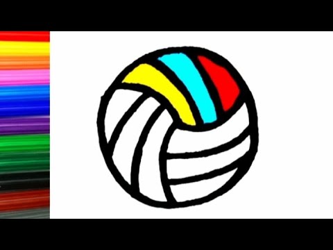How To Draw A Volleyball 🏐 Easy Step By Step | Volleyball Drawing And ...