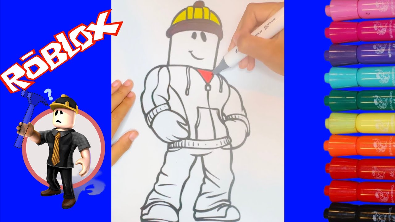 Coloring Roblox BuilderMan Coloring Page Avatar - YouTube