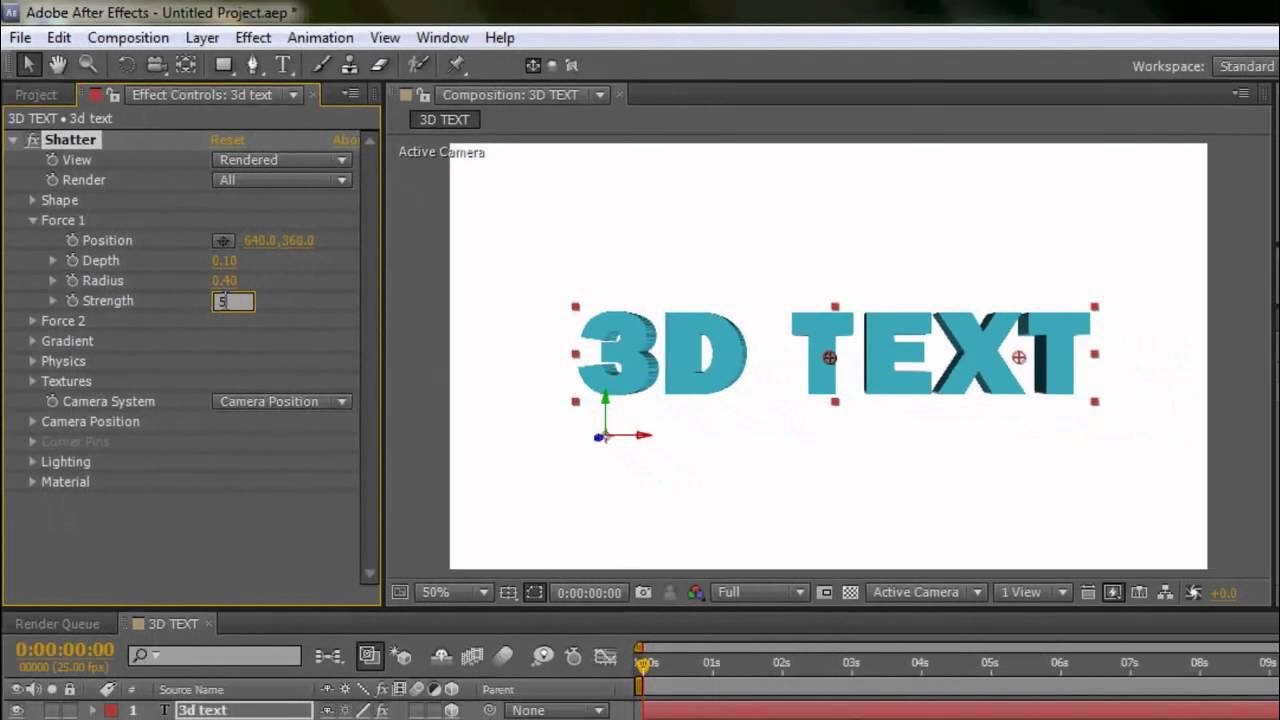 How to create 3d text in after effects 2013 - YouTube