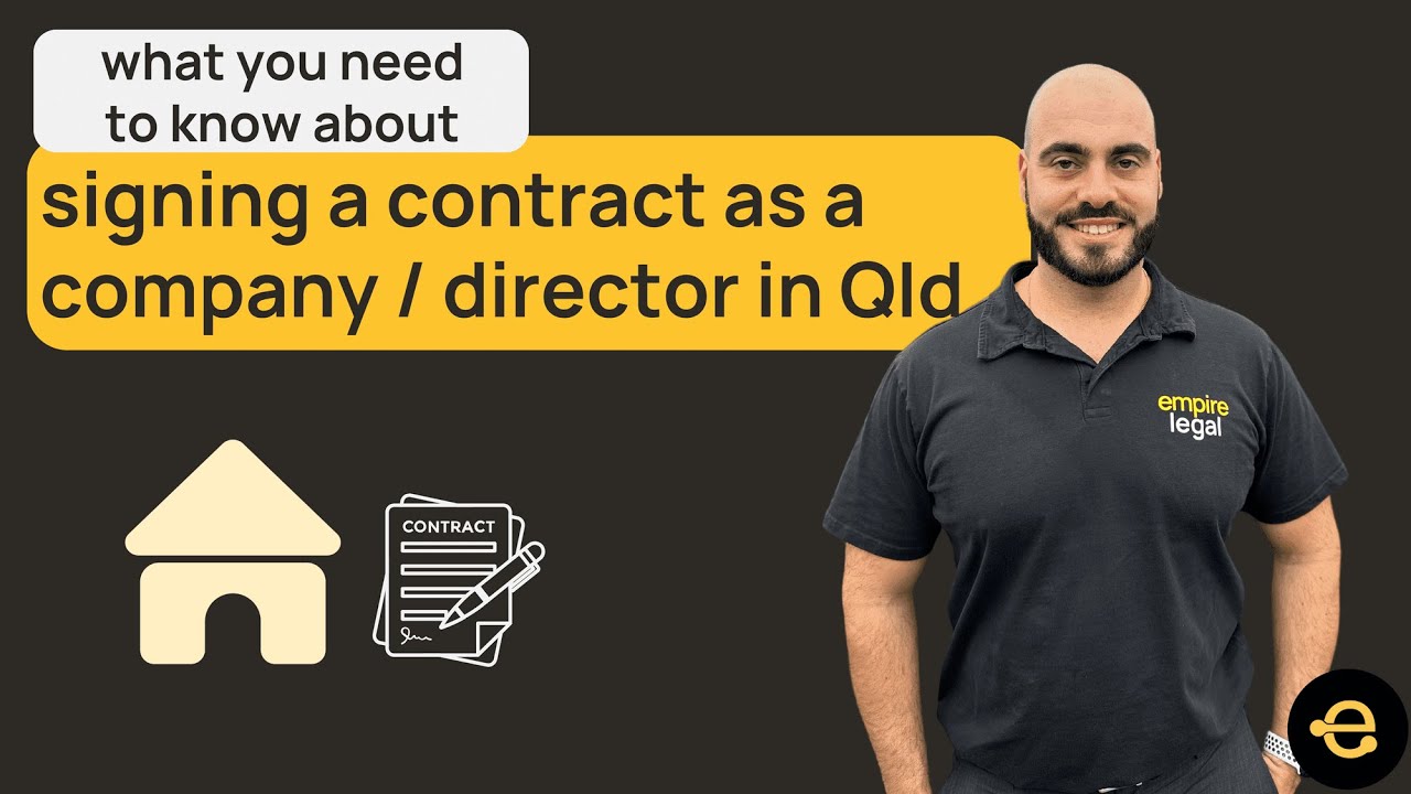 Signing a contract as a Company / Director in QLD - YouTube