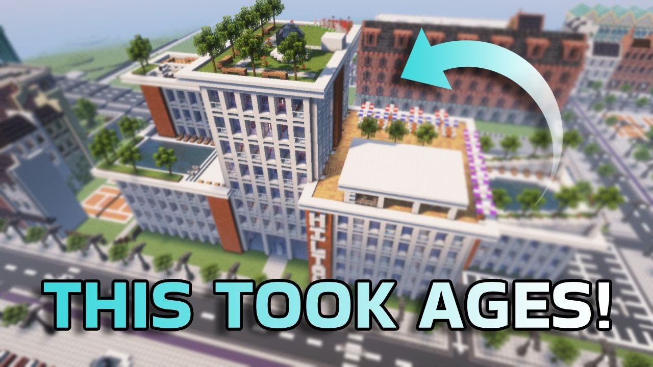 I build a HUGE hotel in Minecraft! (#8) - YouTube