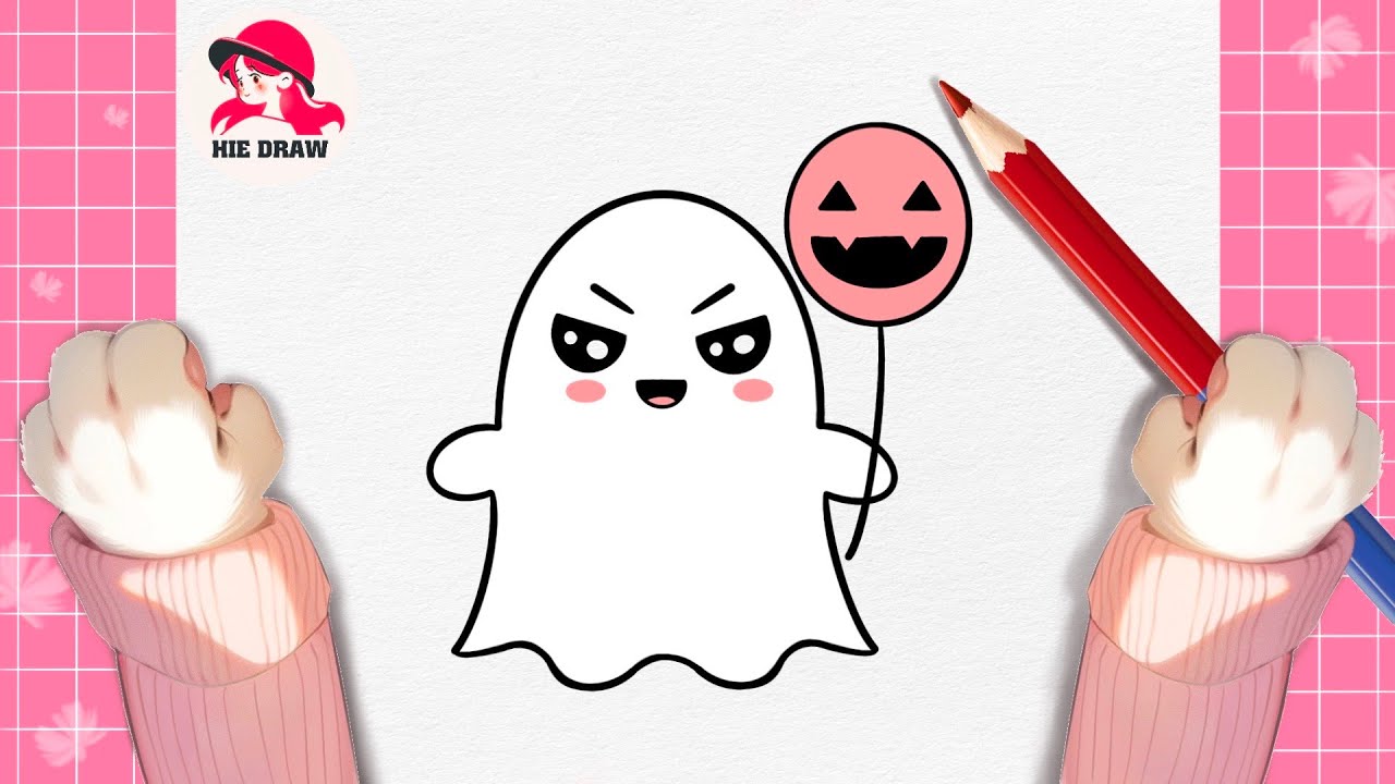 How to Draw a Cute Ghost Easy | Vẽ con Ma - YouTube