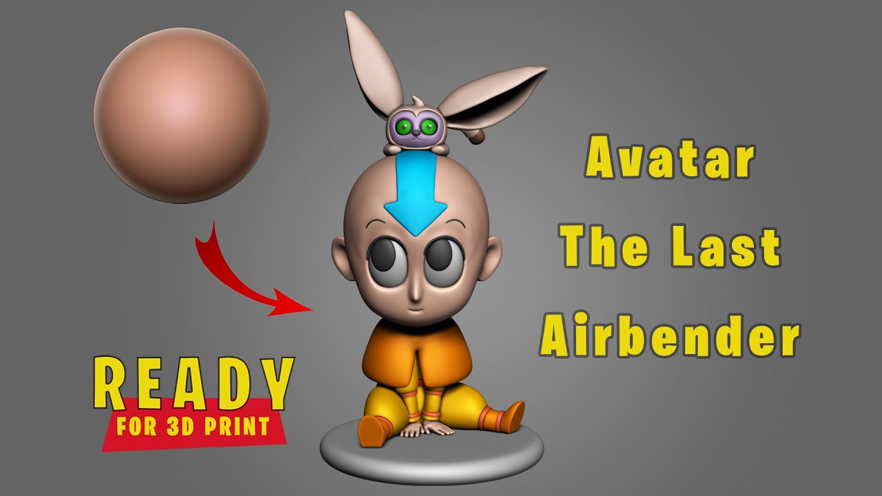 Avatar the Last Airbender 3d print model sculpting in Zbrush. - YouTube