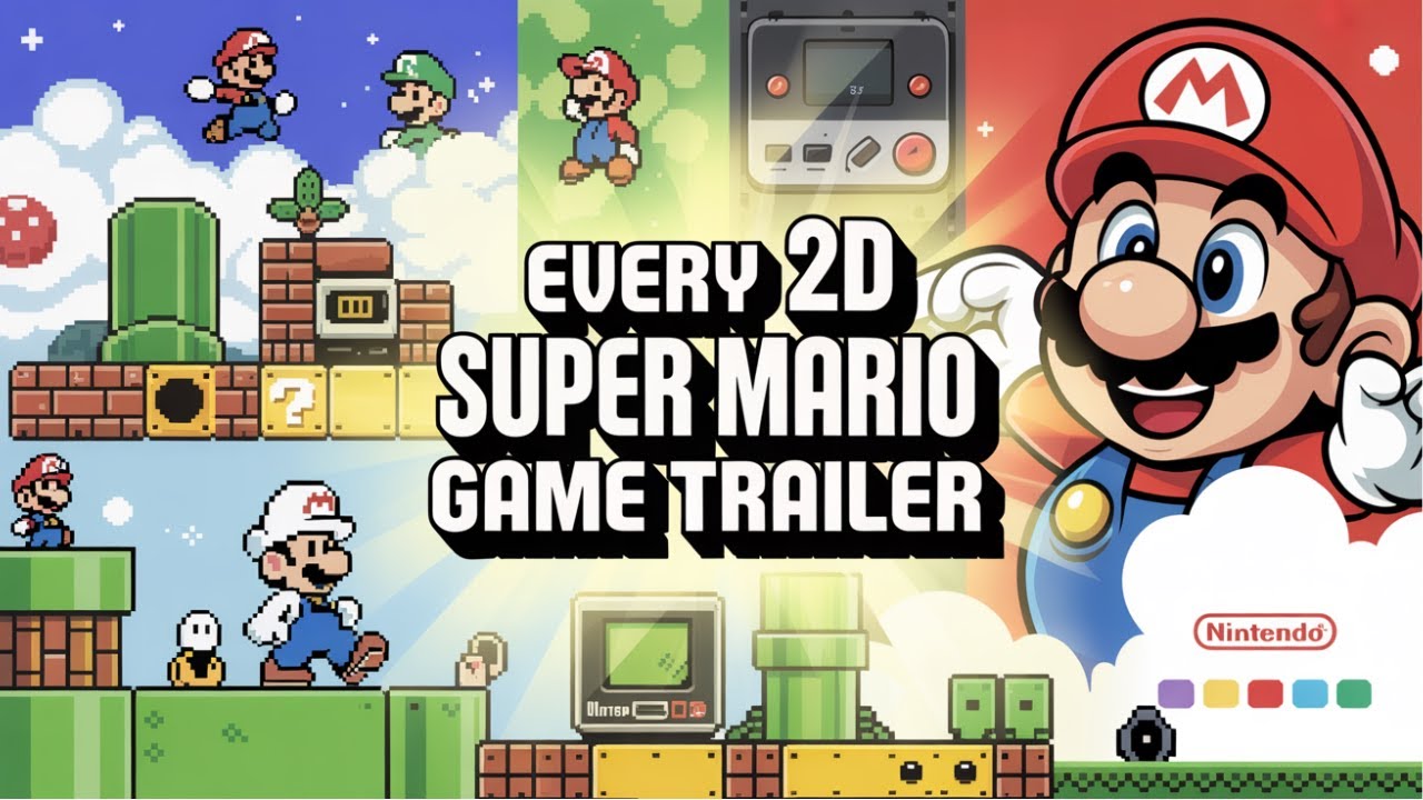 Every 2D Super Mario Game Trailer Ever (Full Evolution) - YouTube