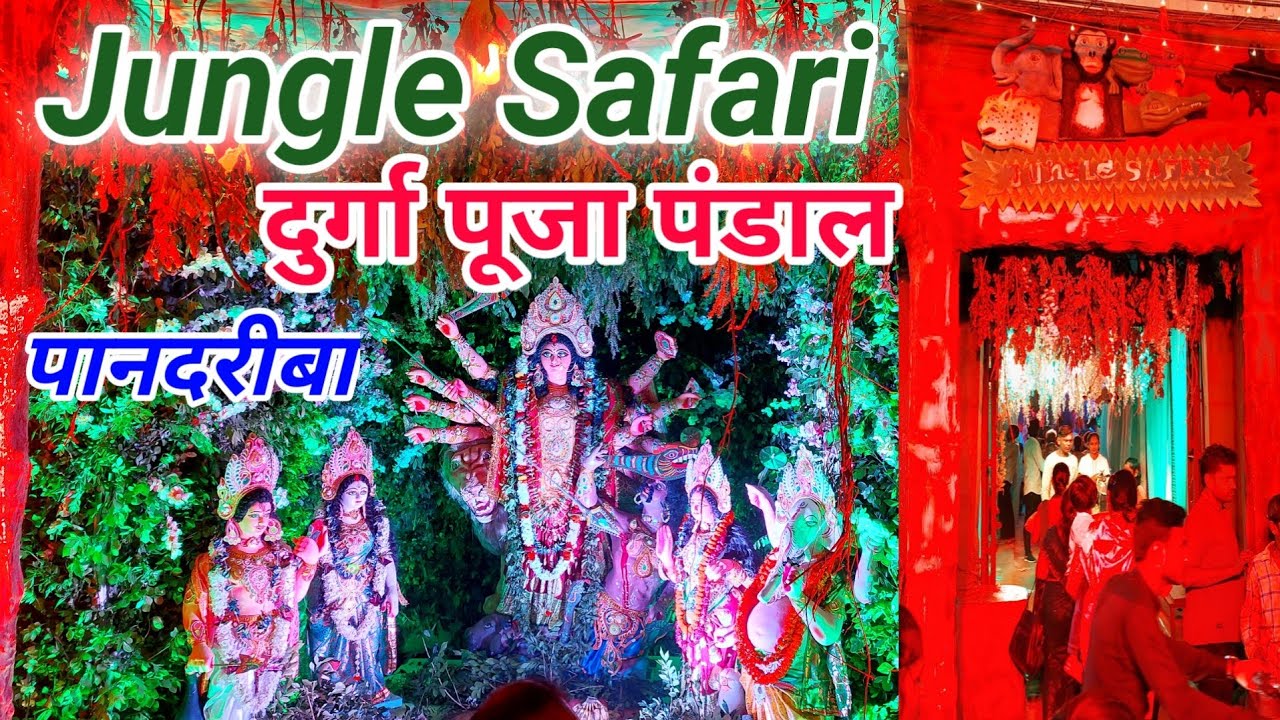 Jungle Safari दुर्गा पूजा पंडाल पानदरीबा वाराणसी 2022 ! Pandariba Durga ...