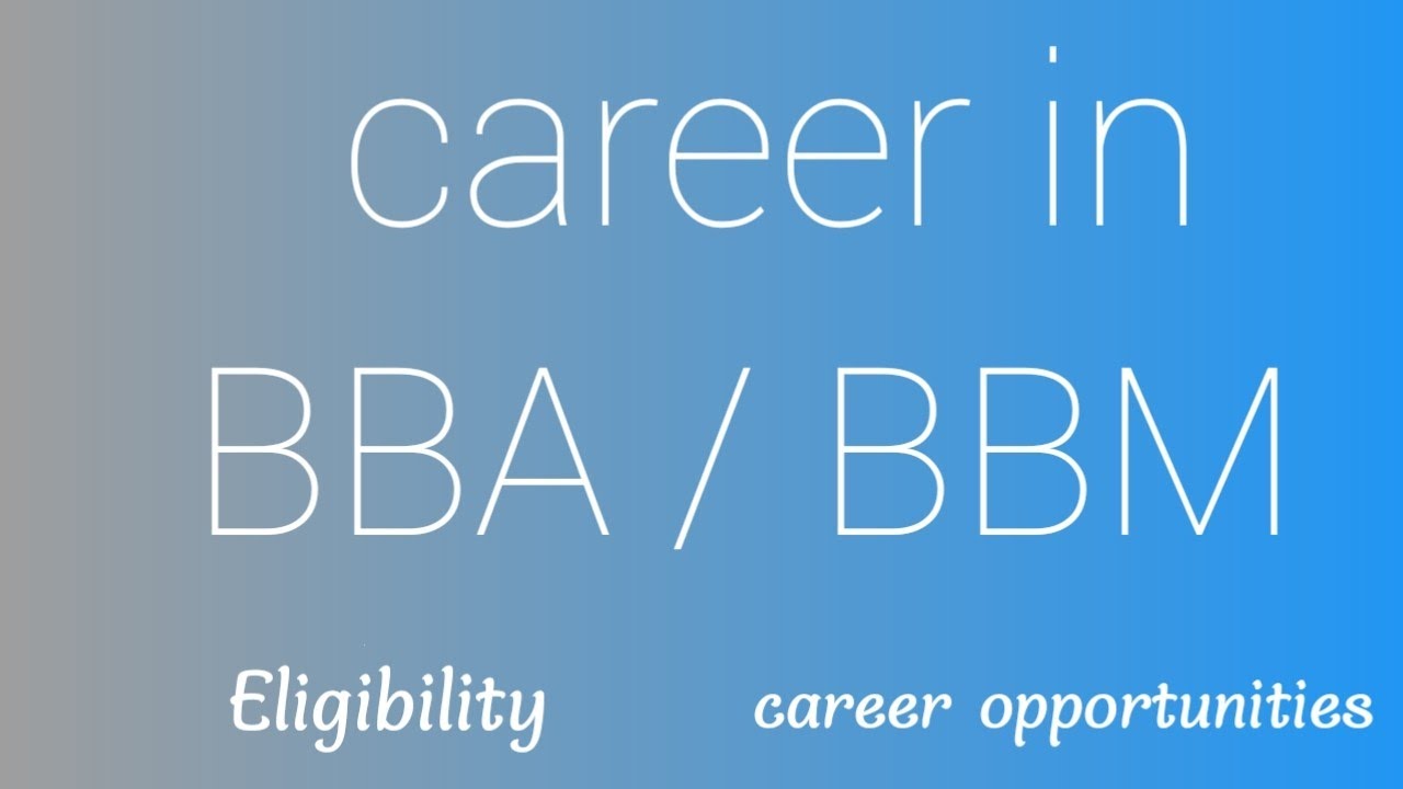 Career in BBA. , BBM,.......Tamil. - YouTube