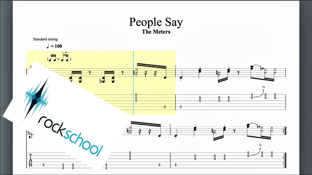 People Say Rockschool Grade 5 Guitar - YouTube