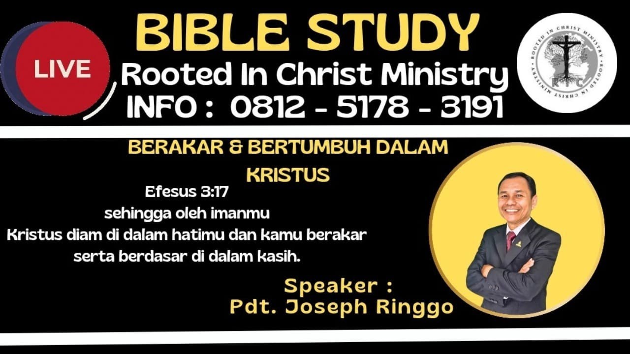YOUTH BIBLE STUDY RIC MINISTRY | KETIKA ALKITAB BERKATA TENTANG | Pdt YOSEP RINGO - YouTube