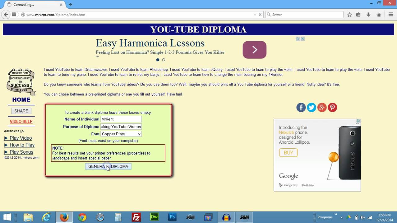 Print Your Friend A YouTube Diploma - YouTube