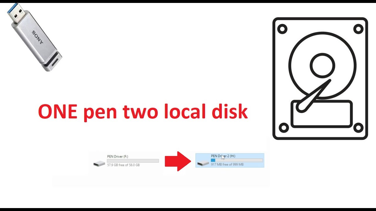 How to use one pen drive to local disk. - YouTube