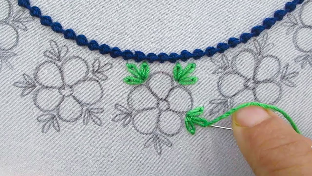 New hand embroidery wonderful floral round neck design tutorial for ...