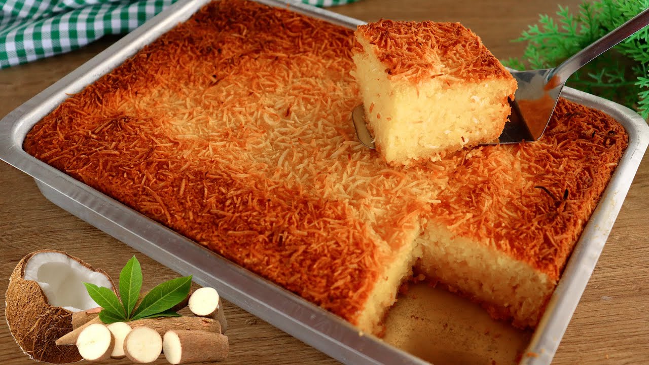 BOLO DE MANDIOCA COM COCO - YouTube