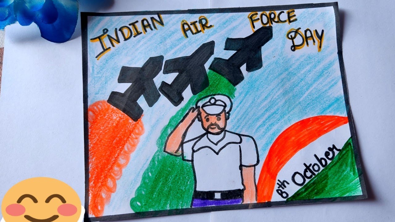 Indian Air Force Day Drawing / How to draw Indian Air Force Day / Air ...