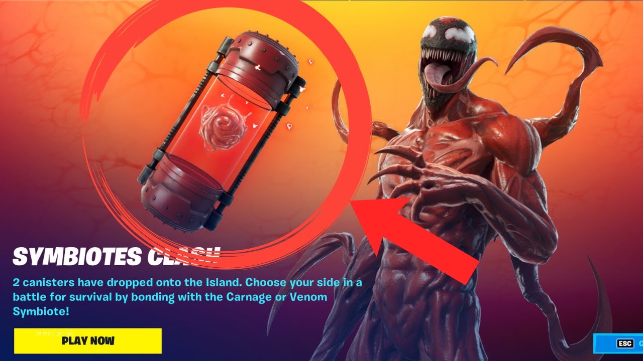 Where to find the Carnage and Venom Symbiote in Fortnite - YouTube