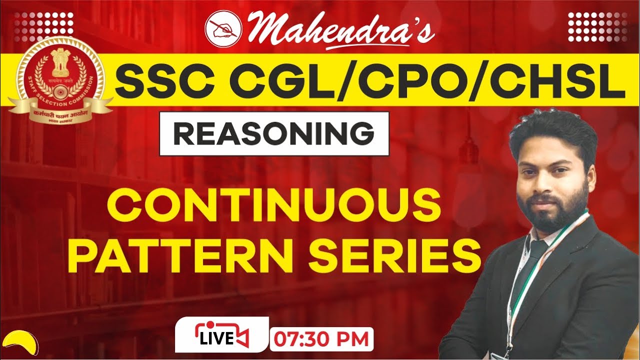 Continuous Pattern Series | SSC CGL | SSC 2022 | Reasoning | Tips ...
