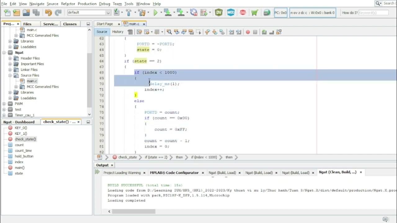 MPLAB IDE XC8 || Báo Cáo 3 || Nhóm 7 || INTERRUPT || PIC18F45K50 || MCC (Mức độ 3: 10d) - YouTube
