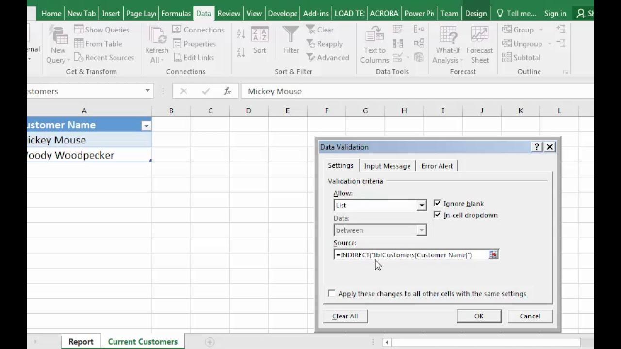 Automatically Grow Excel Validation List - YouTube