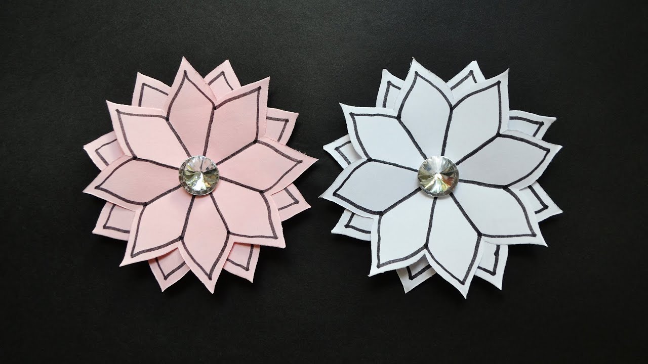 Beautiful PAPER FLOWER | Only 2 little squares | Craft Tutorial DIY by ...