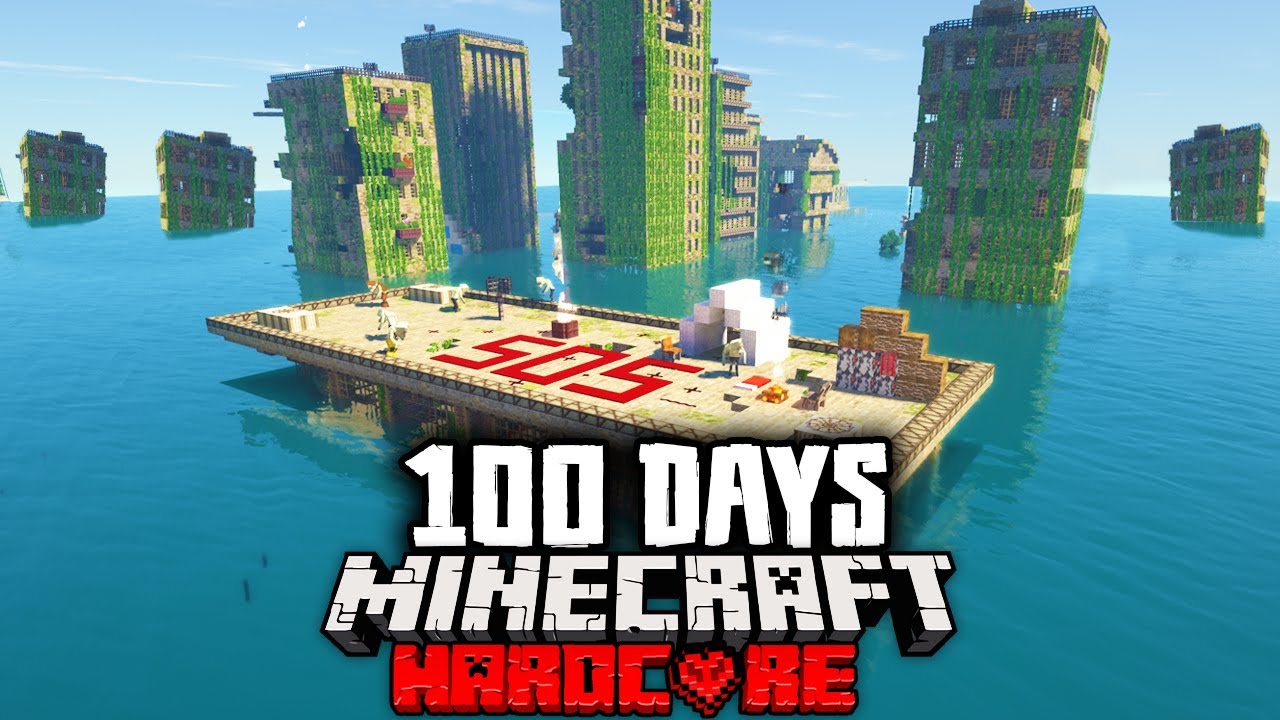 I Survived 100 Days in a Flood in a Zombie Apocalypse Hardcore ...