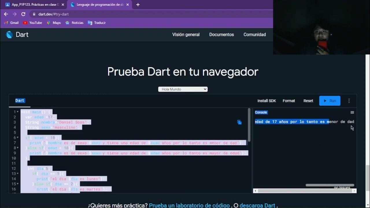 3 ejercicios / if - else / lenguaje de programación Dart - YouTube