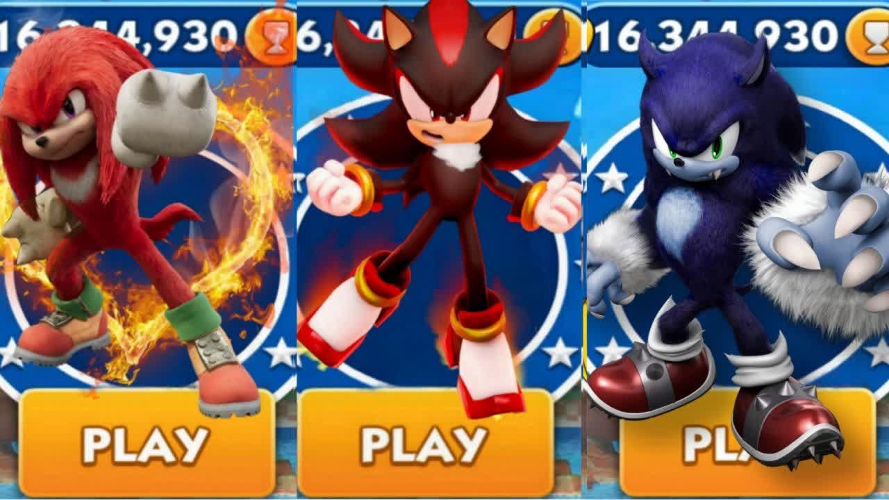 Sonic Dash - Sir Knuckles VS Sir Shadow VS Werehog _ Movie Sonic vs All ...