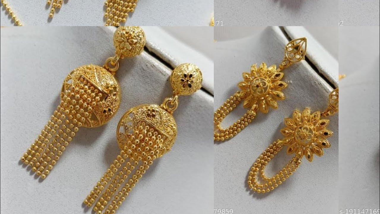 ll boll chain layered earrings jhumka collection ll jewellery ll saanvi ...